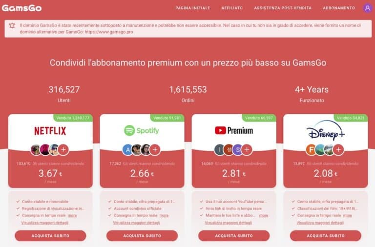 GamsGo: Recensione app per Condividere Netflix, Disney+, Spotify